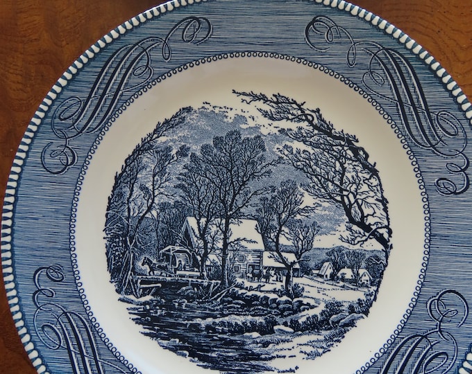 Currier and Ives Old Grist Mill Plates - Etsy