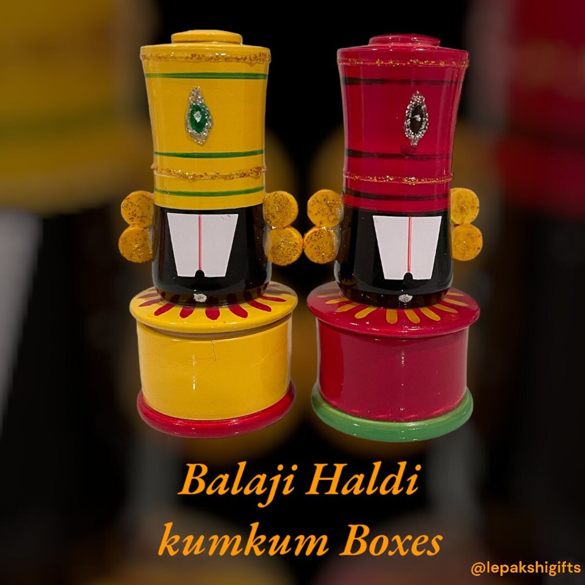 Handcrafted Etikoppaka Venkateswara Swamy Pasupu Kumkum Boxes ...