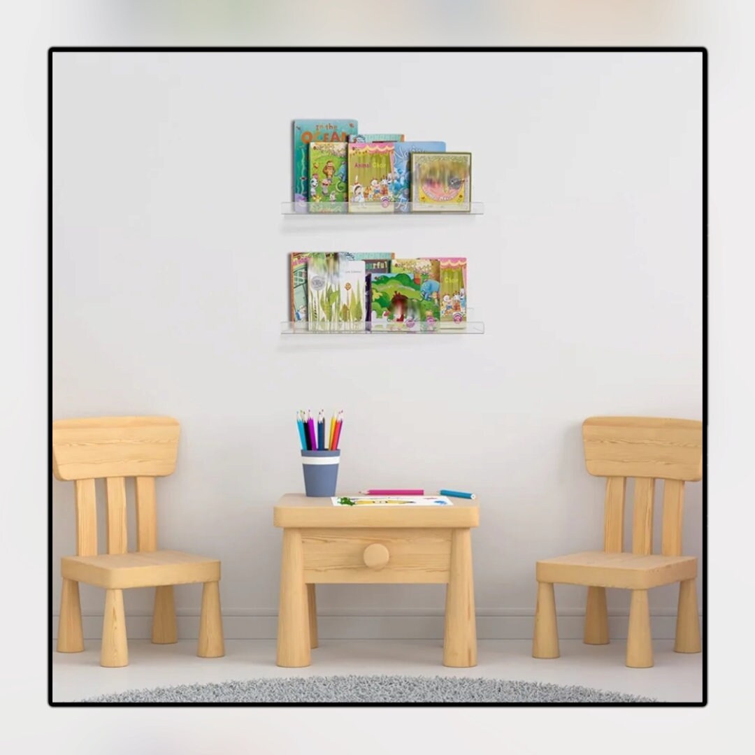 Clear Acrylic Floating Shelves Set 15 Wall Mounted Display Ledges for ...