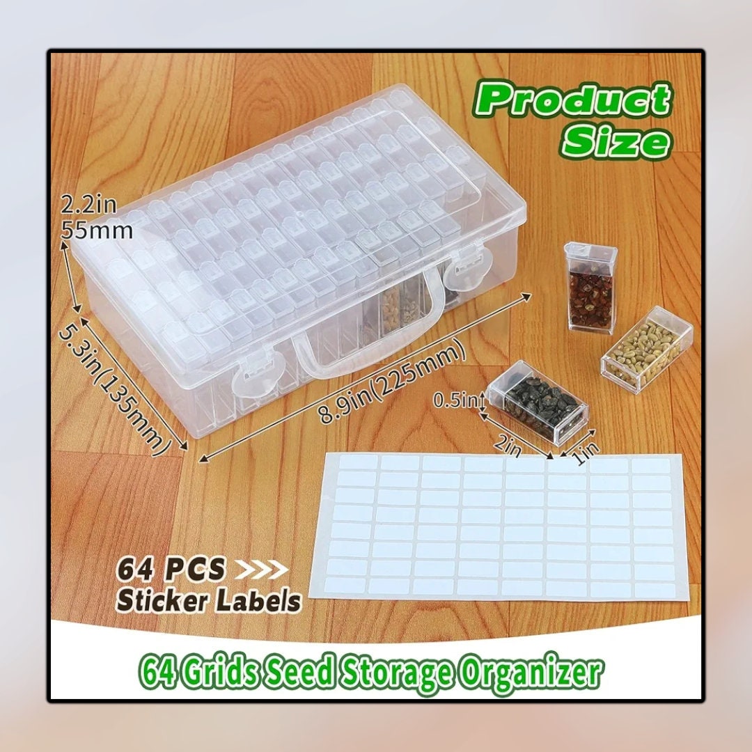 Organize Your Garden With 64-slot Plastic Seed Storage Box Label ...