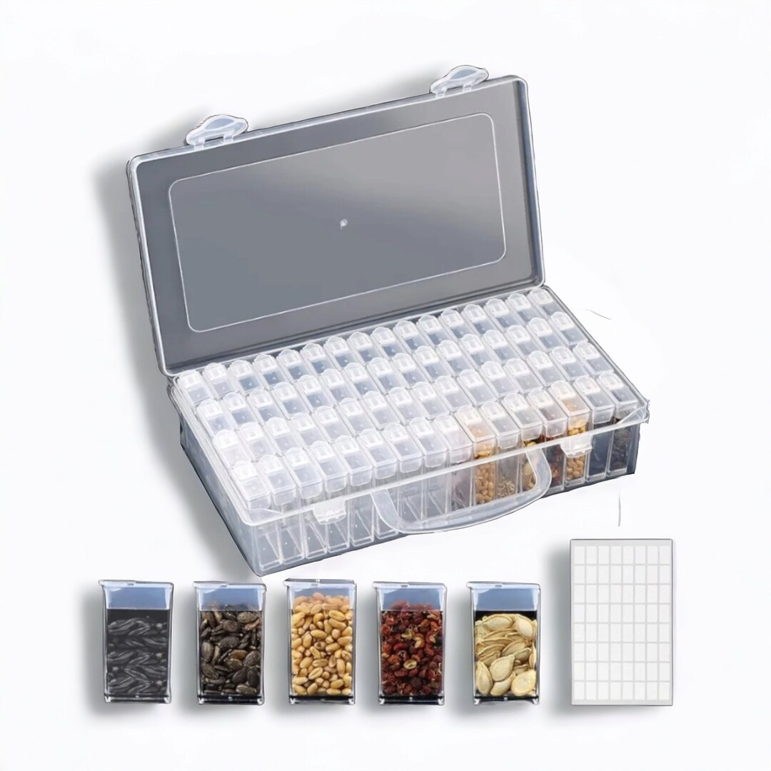 Organize Your Garden With 64-slot Plastic Seed Storage Box Label ...