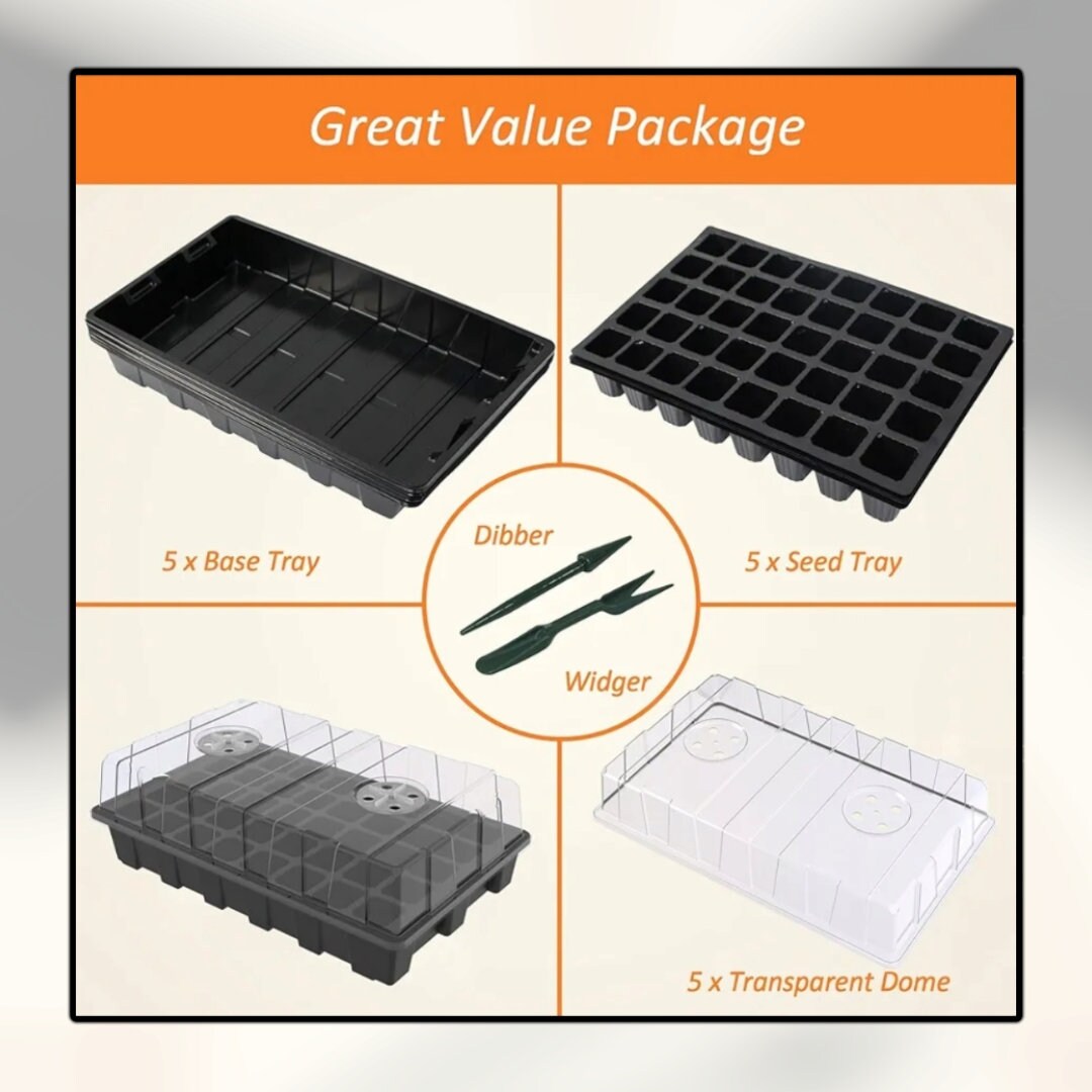 Complete 5-set Seed Starter Tray Kits Premium Plant Germination Trays ...