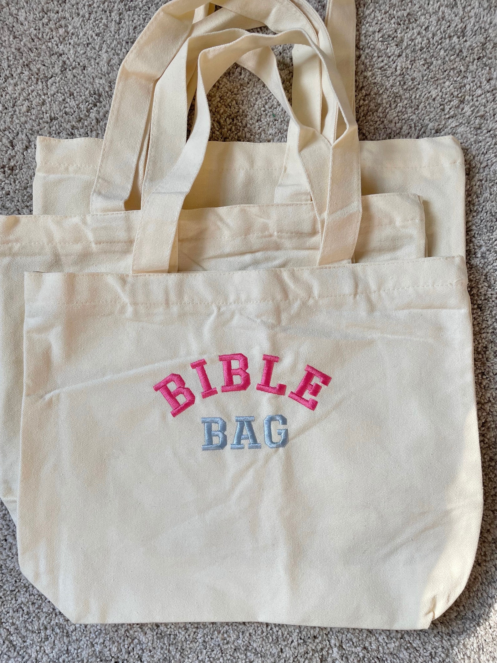 Canvas Bible Bag Embroidered Bible Tote Bag Christian Collegiate Bag ...