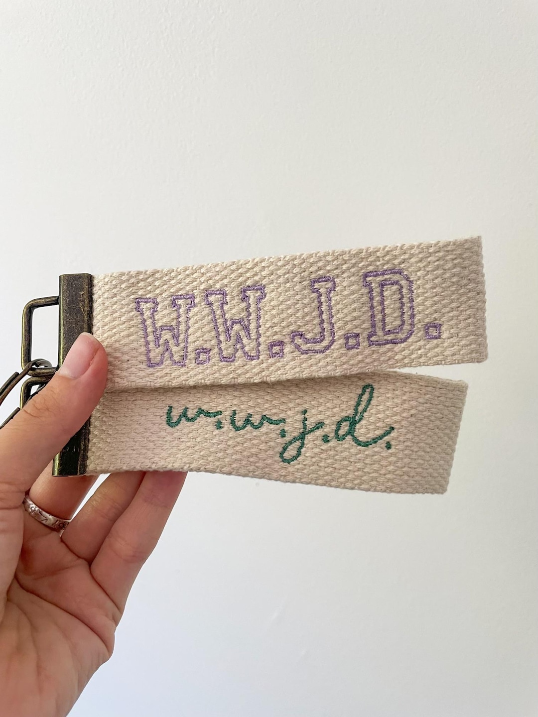 WWJD Key Chain | Embroidered Christian Wrist Lanyard - Etsy