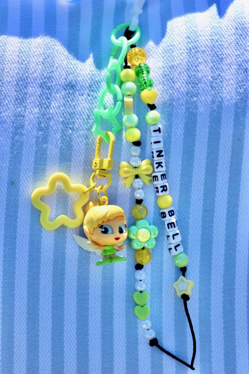 Tinker Bell Inspired Chunky Bag Charm | Pixie Dust Fairy Keychain ...