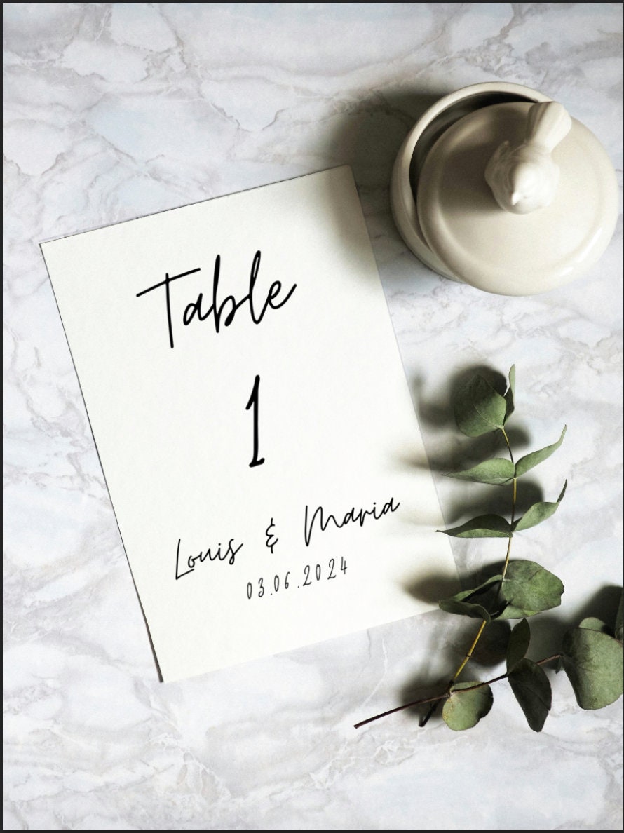 EDITABLE Wedding Table Number Template - Etsy