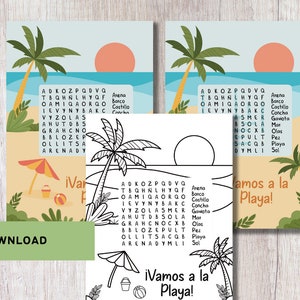 Wordsearch Beach Theme in Spanish - Etsy