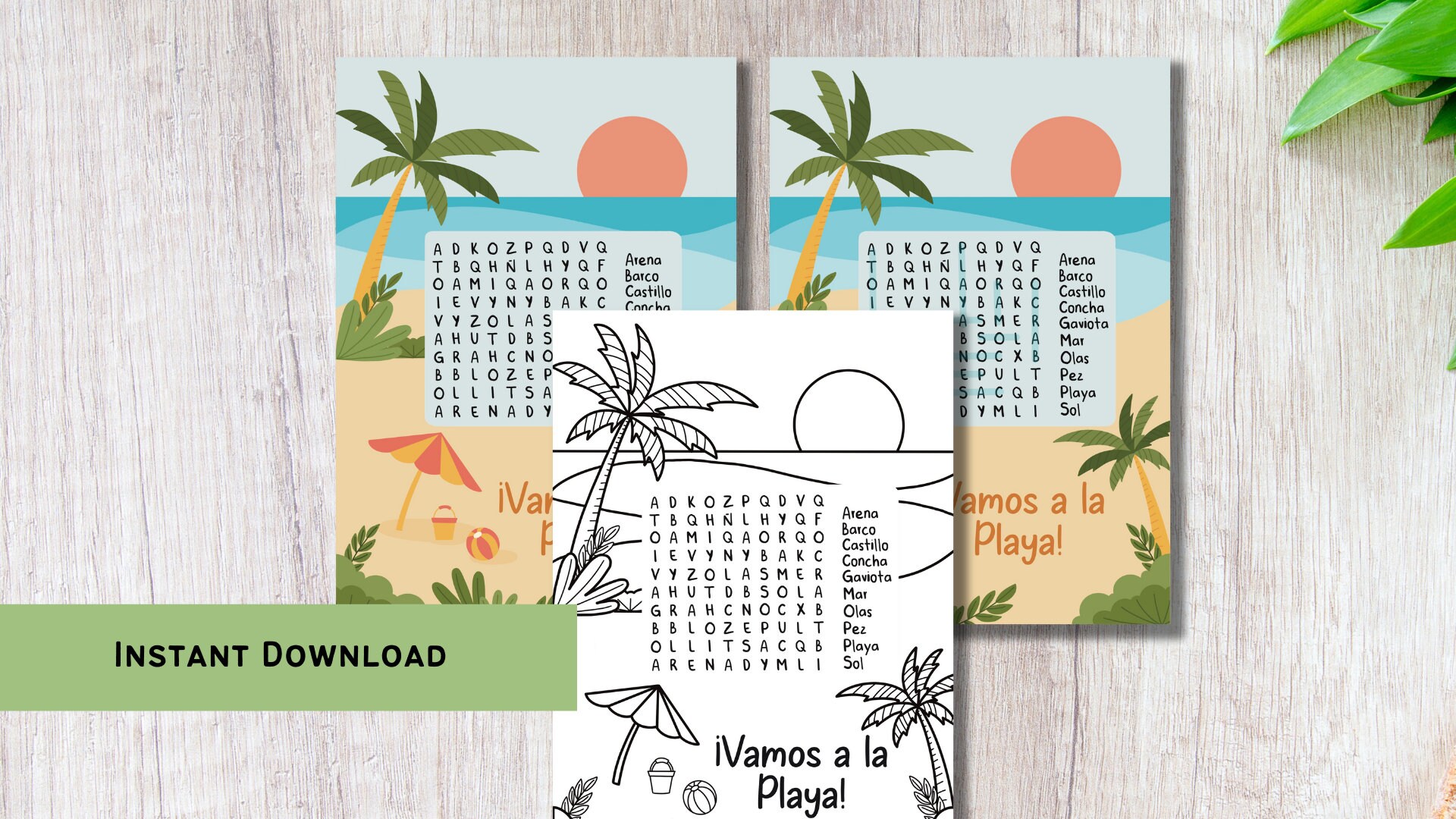 Wordsearch Beach Theme in Spanish - Etsy