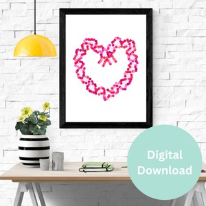 DNA Double Helix Heart Cell Biology Digital Wall Art Print - Etsy