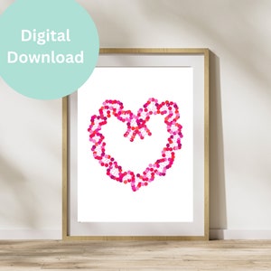 DNA Double Helix Heart Cell Biology Digital Wall Art Print - Etsy