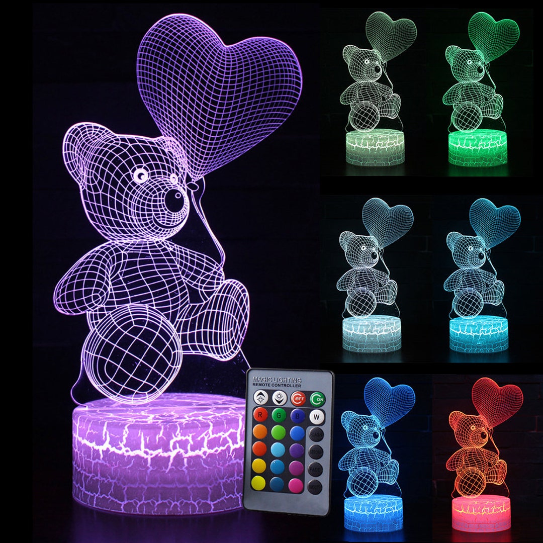 Cuddly Teddy Bear Table Lamp Adorable Nursery or Bedroom Decor With ...
