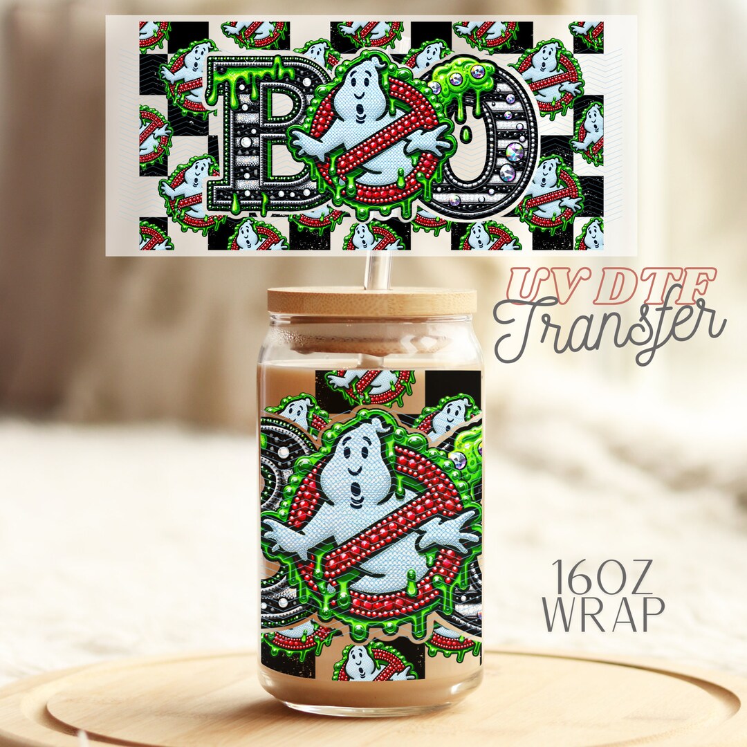UV DTF Transfer Ghost Wrap, Vibrant Halloween Ghoul Design Uv Dtf Transfers, Vibrant High ...