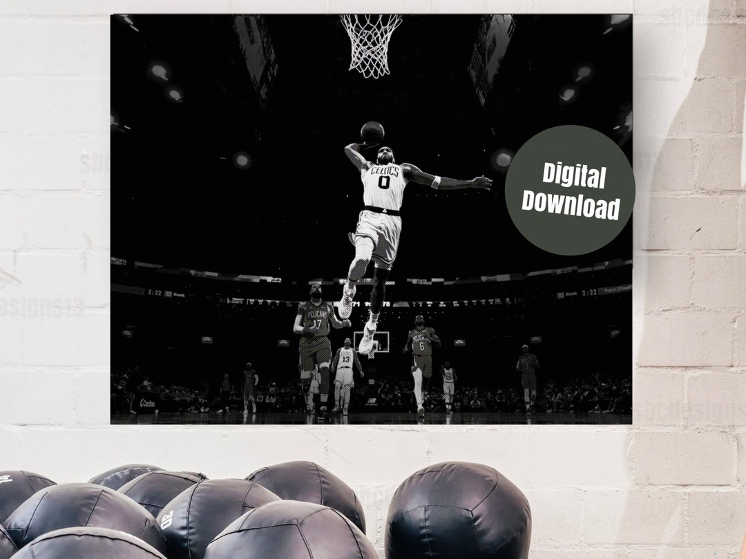 Jayson Tatum Poster, Sport Poster, Boston Celtics Wall Art Printable ...