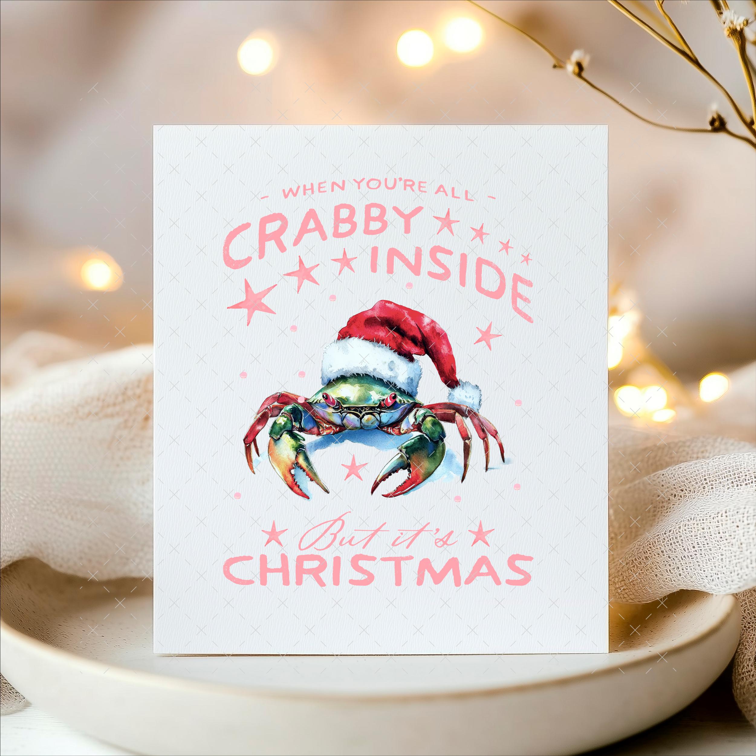 Christmas Crab Clipart, Santa Crab, Crab Christmas Png, Christmas Crab ...