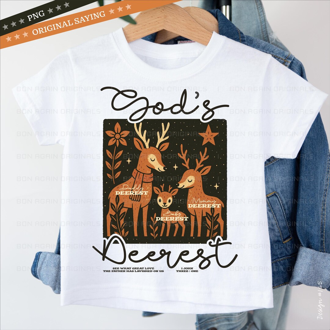 Reindeer Family Christmas PNG: Christian Bible Verse Design (digital ...