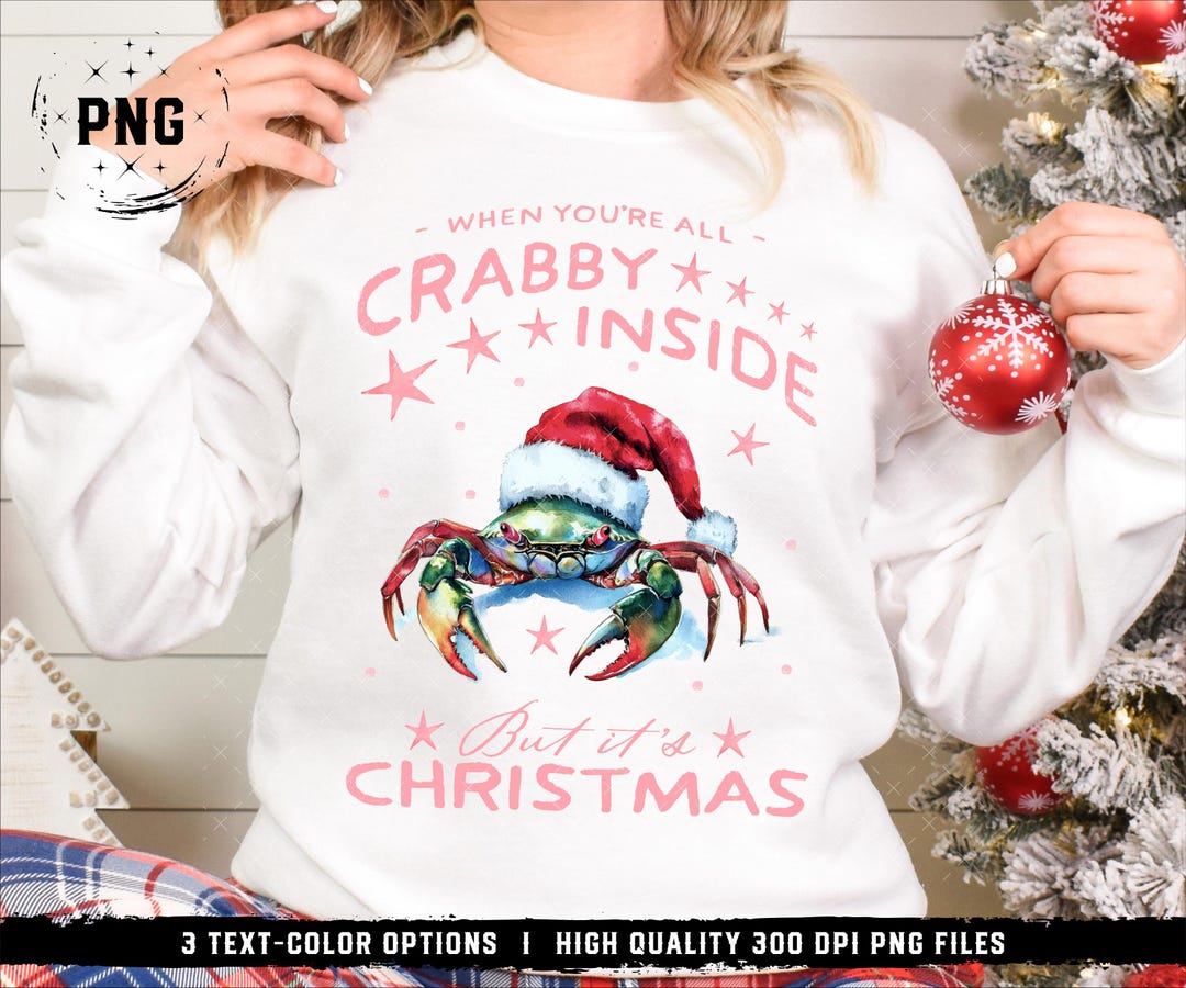 Christmas Crab Clipart, Santa Crab, Crab Christmas Png, Christmas Crab ...