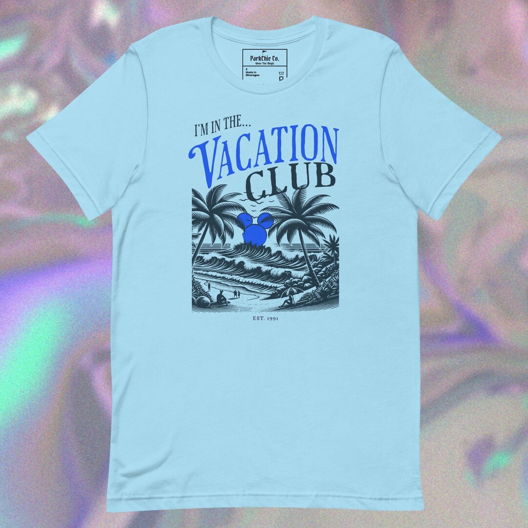 Disney Vacation Club Tropical Paradise Blue Graphic Print T-shirt - DVC ...