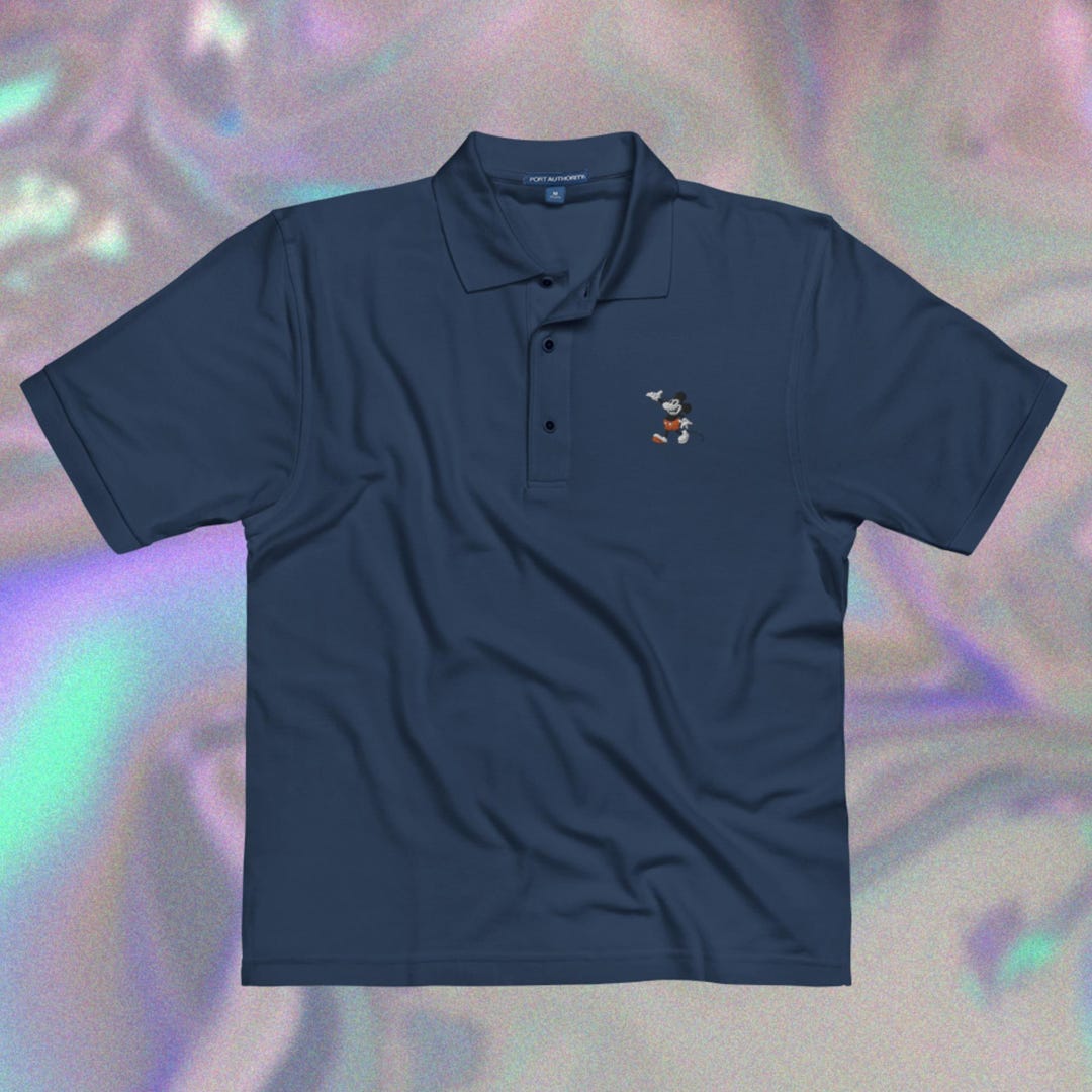 Embroidered Vintage Mickey Premium Polo - Classic Disney Character Polo ...