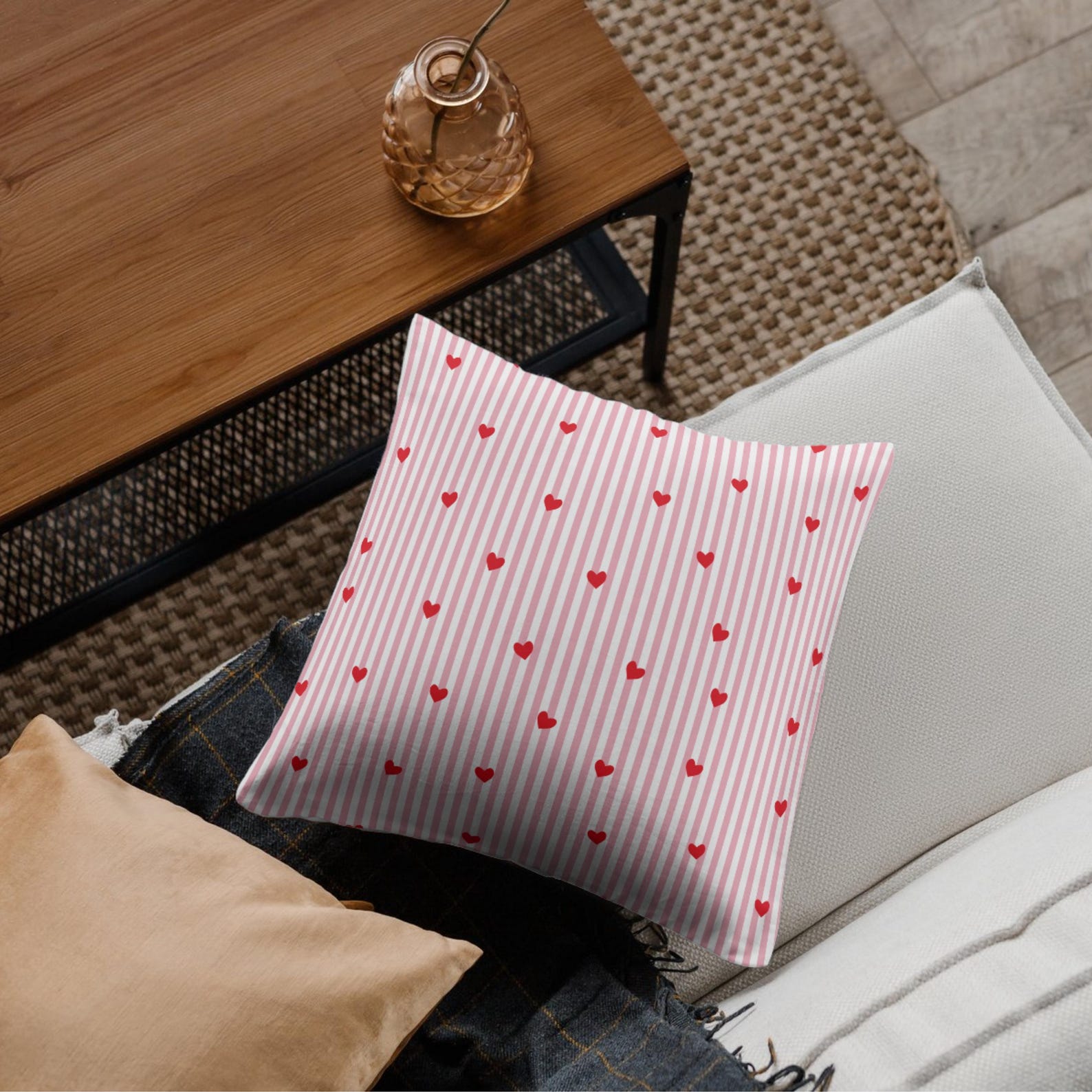 Red Heart Valentine Digital Paper: Seamless Love Pattern (12x12in JPG ...