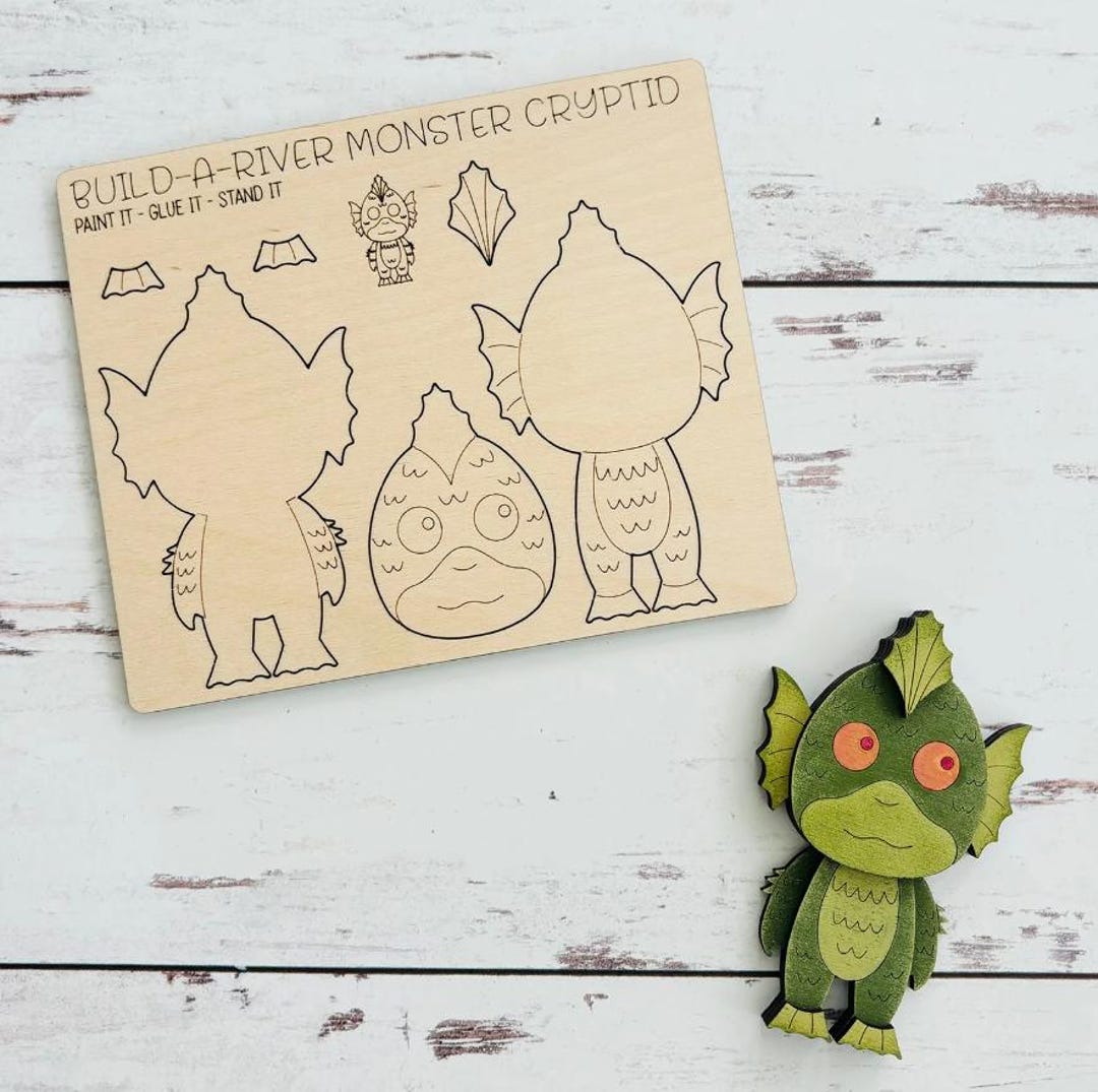 Monster Themed Wooden Pop-out Crafts for Kids - Etsy