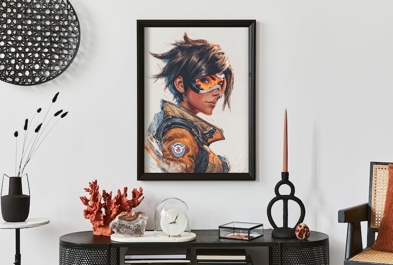 Tracer's Vision of Hope Overwatch Art Tracer Art Game Room Decor - Etsy