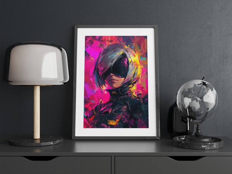 2B Reborn: Cyberpunk Radiance Nier Automata High Quality Art Print Gift ...