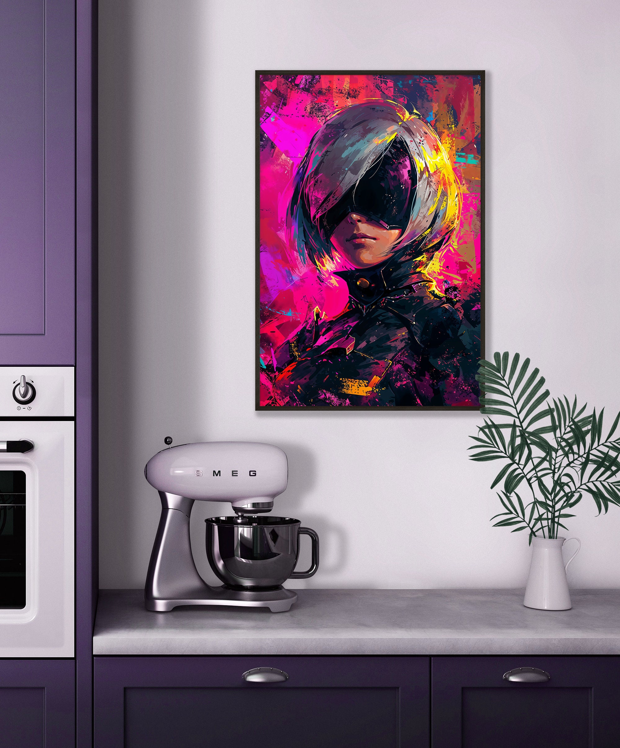 2B Reborn: Cyberpunk Radiance Nier Automata High Quality Art Print Gift ...