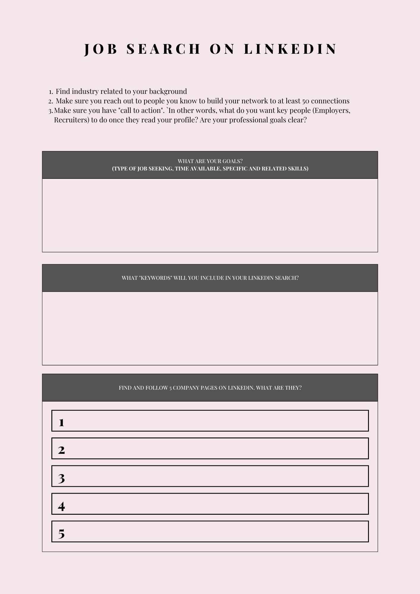 Linkedin Planner Digital | Printable Linkedin Job Strategy | Networking ...
