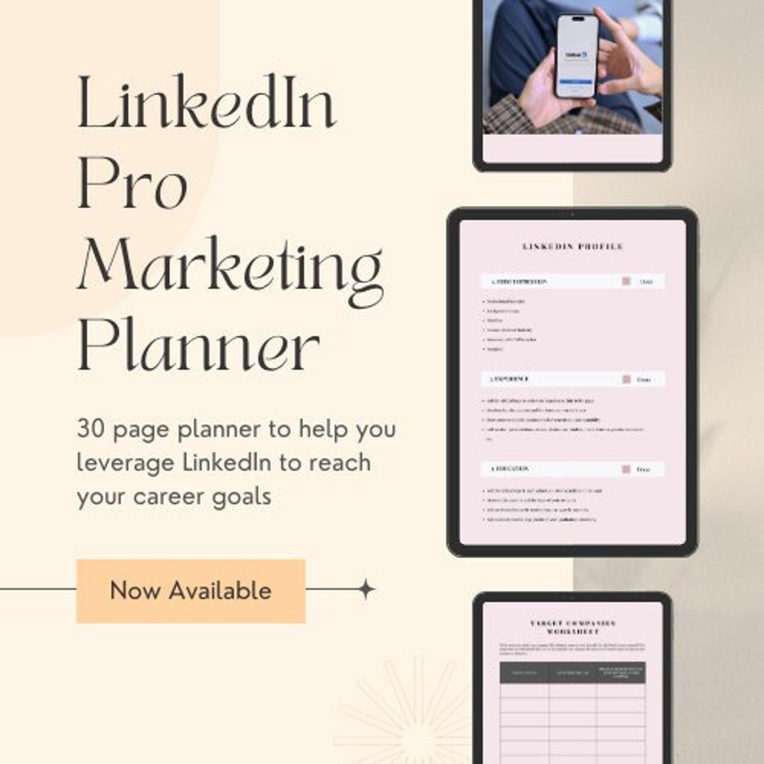 Linkedin Planner Digital | Printable Linkedin Job Strategy | Networking ...