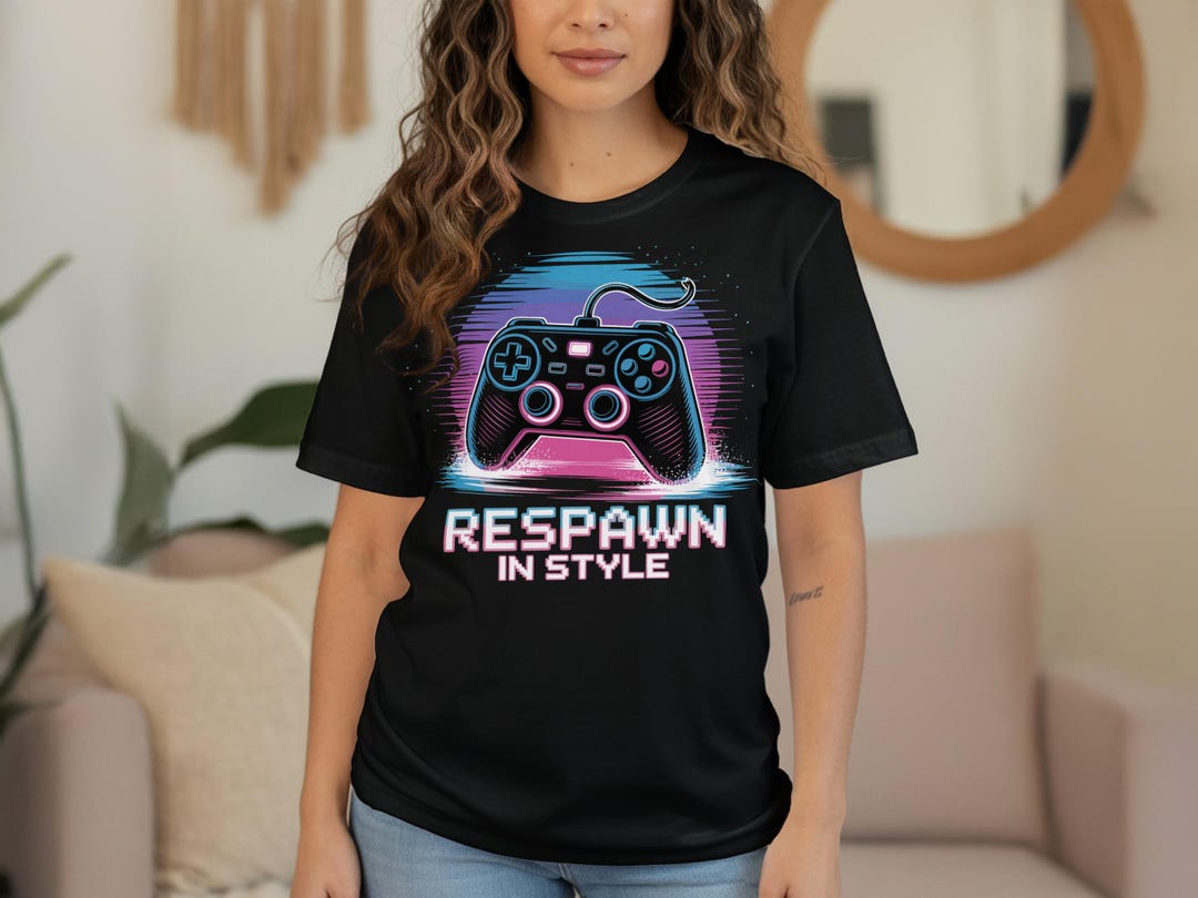 Retro Gaming T Shirt, Respawn in Style Tee, Gamer Gift Shirt, Cool ...