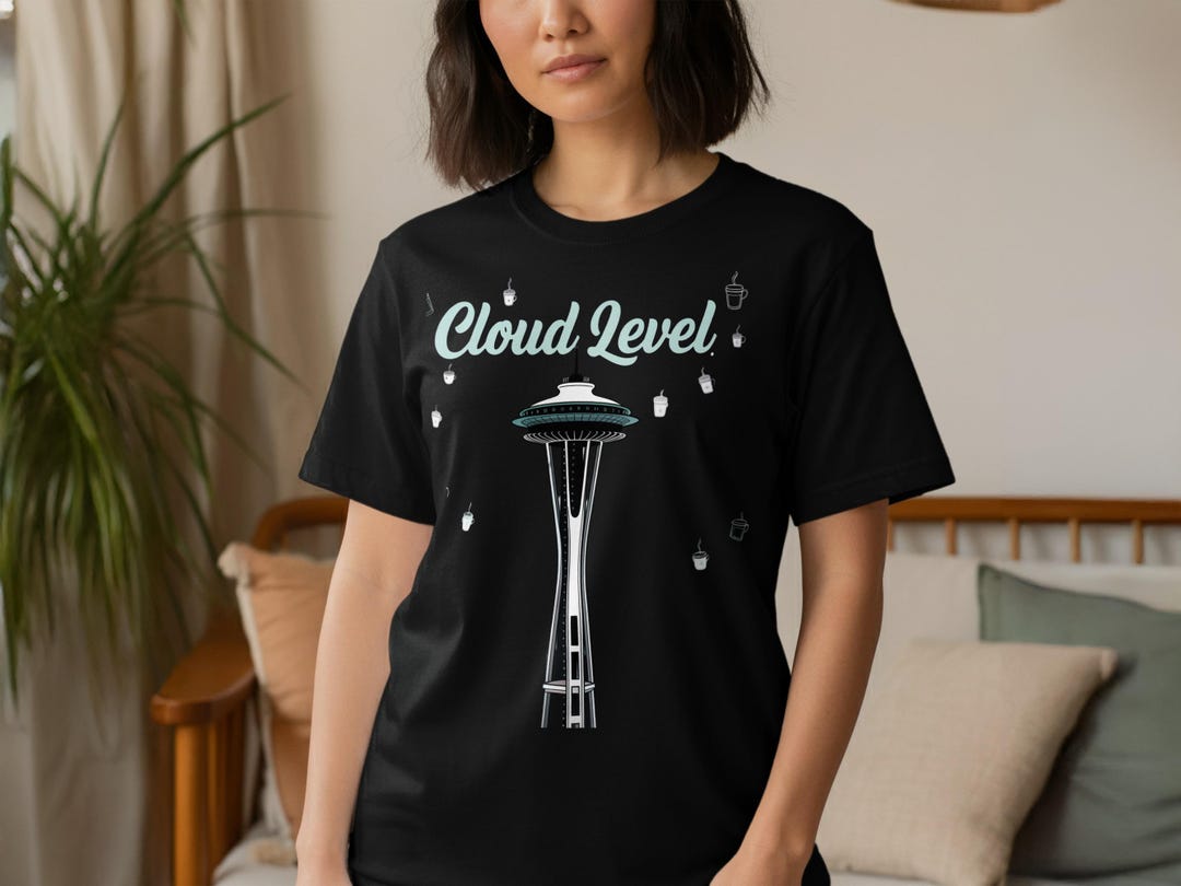 Seattle Space Needle T-shirt: Cloud Level Graphic Tee - Etsy