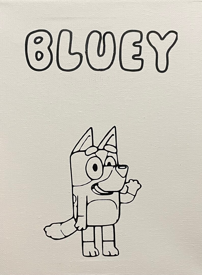 Bluey Color Your Own Canvas | Paint Party | Party Activity | Party ...