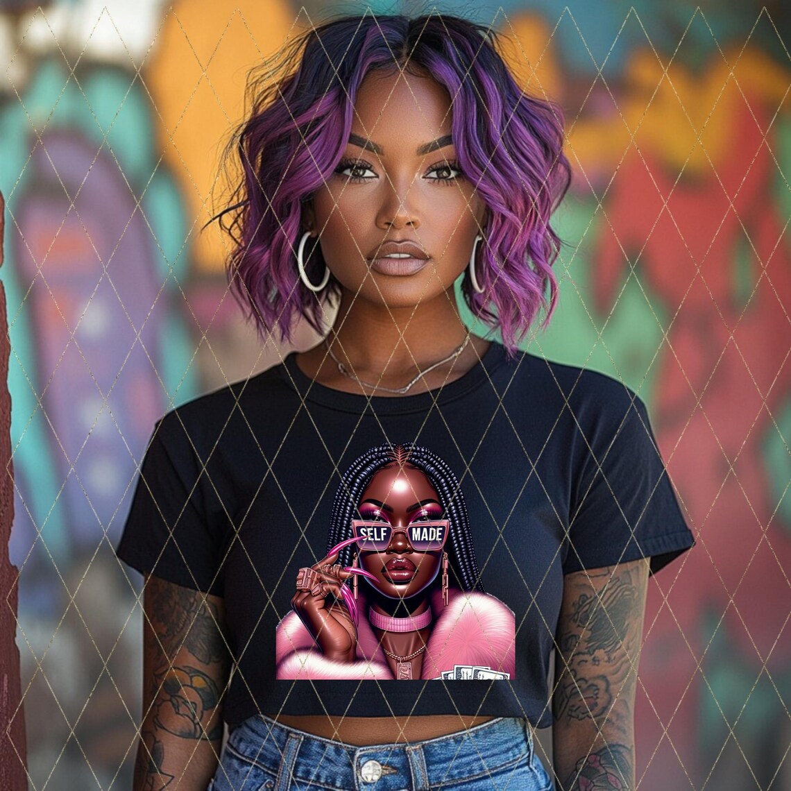 Self Made Boss Babe PNG | Black Girl Digital Art for DTF Transfers ...