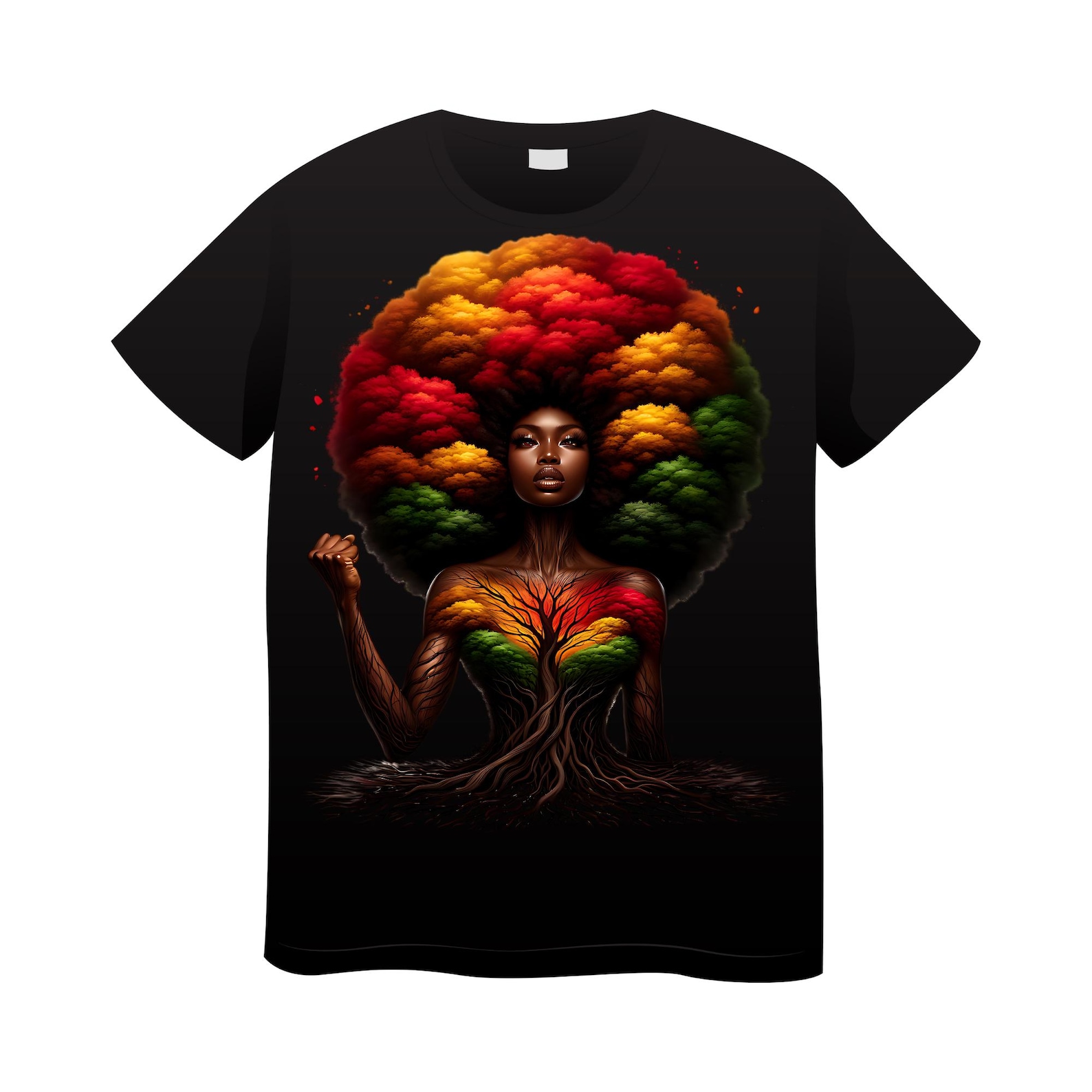 Afro Tree Woman PNG, Black Queen Clipart, Melanin Roots Art, African ...