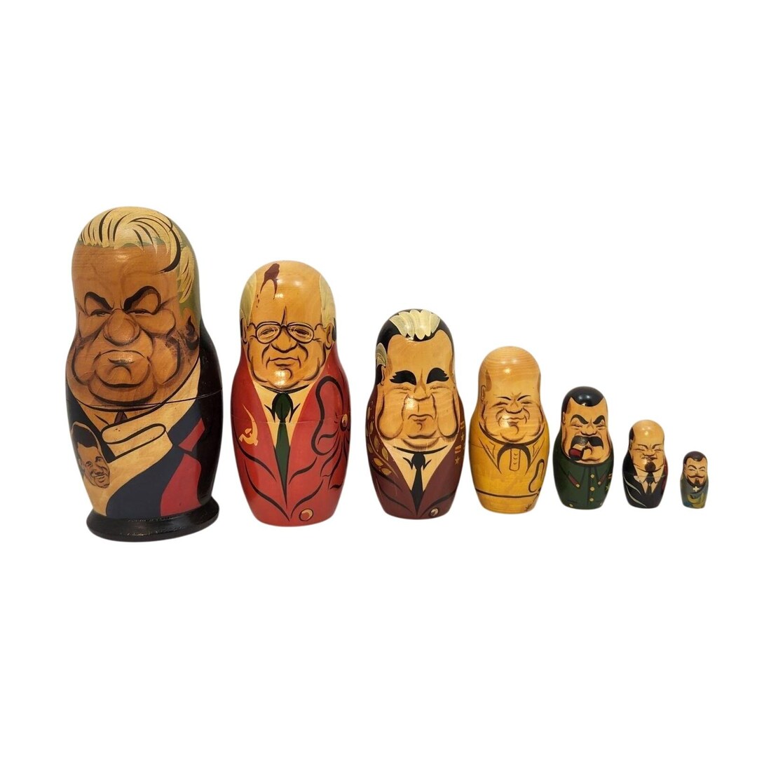 Vintage 7 Piece Russian Nesting Dolls - Boris Yeltsin - Etsy