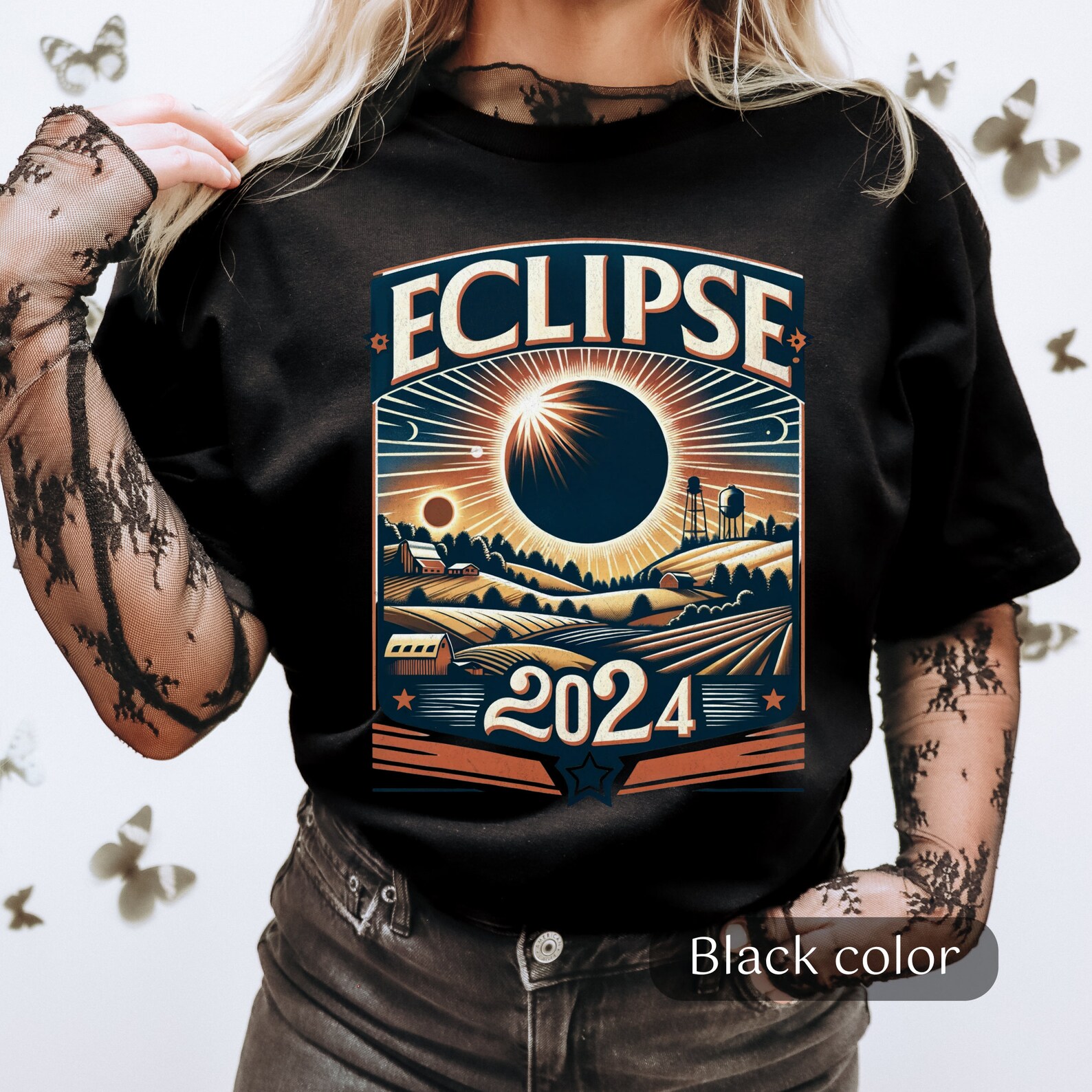 Total Solar Eclipse Shirt, Boho Sun and Moon Tshirt, Vintage Aesthetic ...