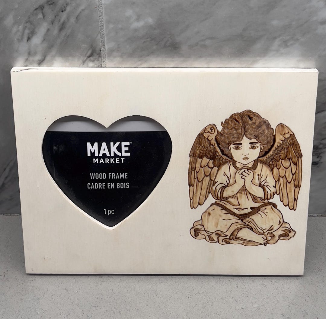 Unique Pyrography Art Wooden Frames – Heart Cutout Design - Etsy