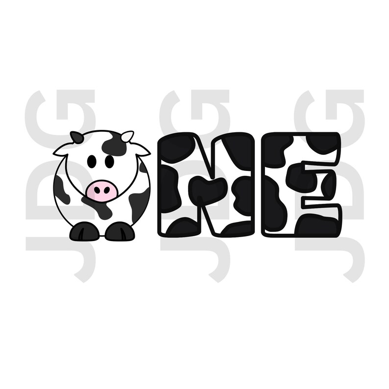 One Cow Print //cute Cow PNG - Etsy