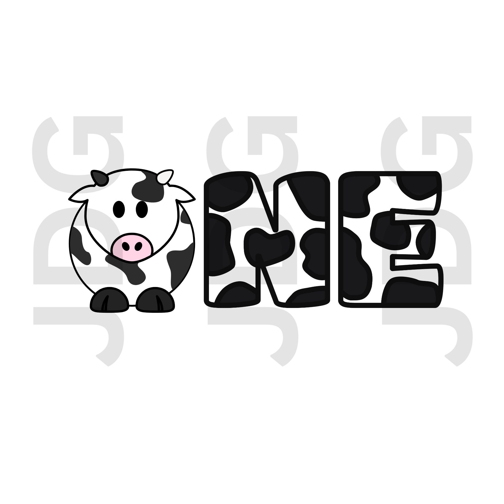 One Cow Print //cute Cow PNG - Etsy