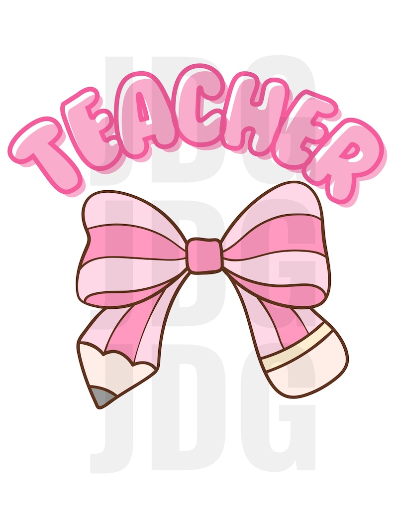 Teacher Bow Pencil PNG - Etsy