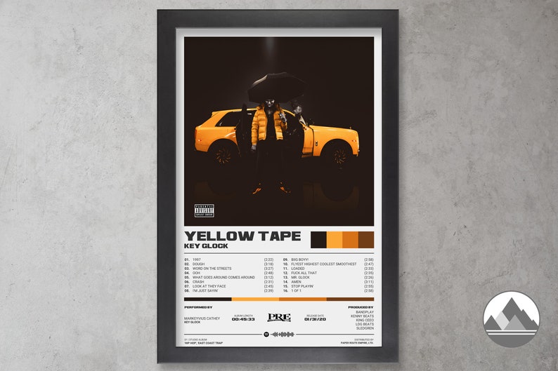 Yellow Tape Poster Key Glock Poster Modern Print / Digital Download - Etsy