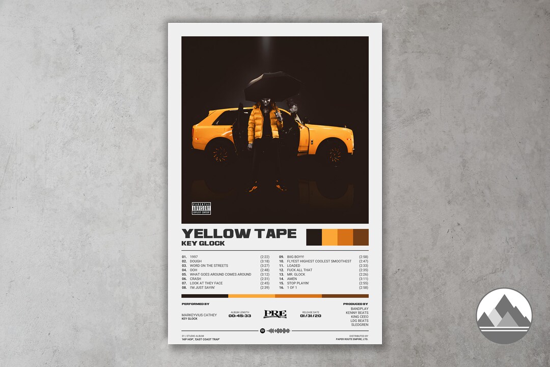 Yellow Tape Poster Key Glock Poster Modern Print / Digital Download - Etsy