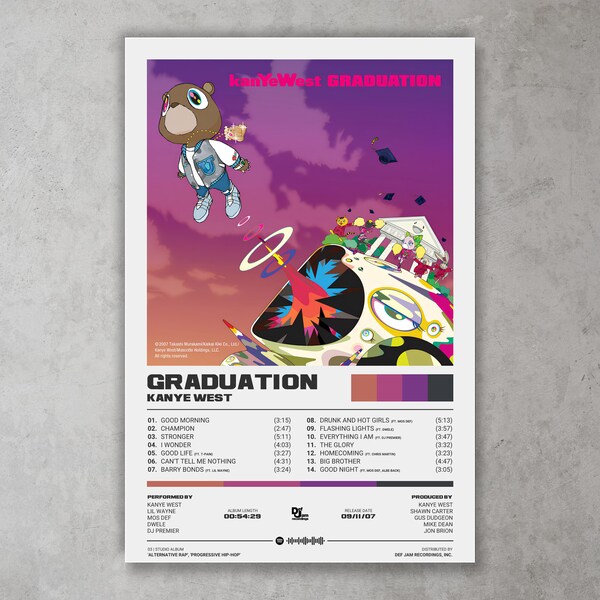 Graduation Kanye West Poster - Etsy