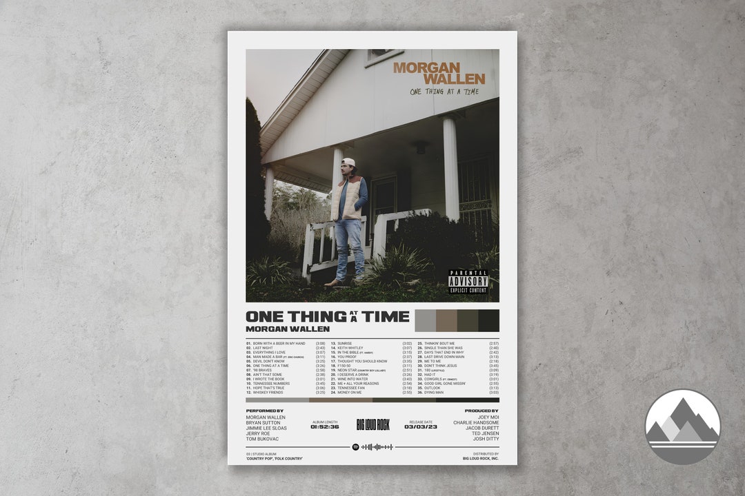 One Thing at A Time Poster Morgan Wallen Poster Modern Print / Digital ...