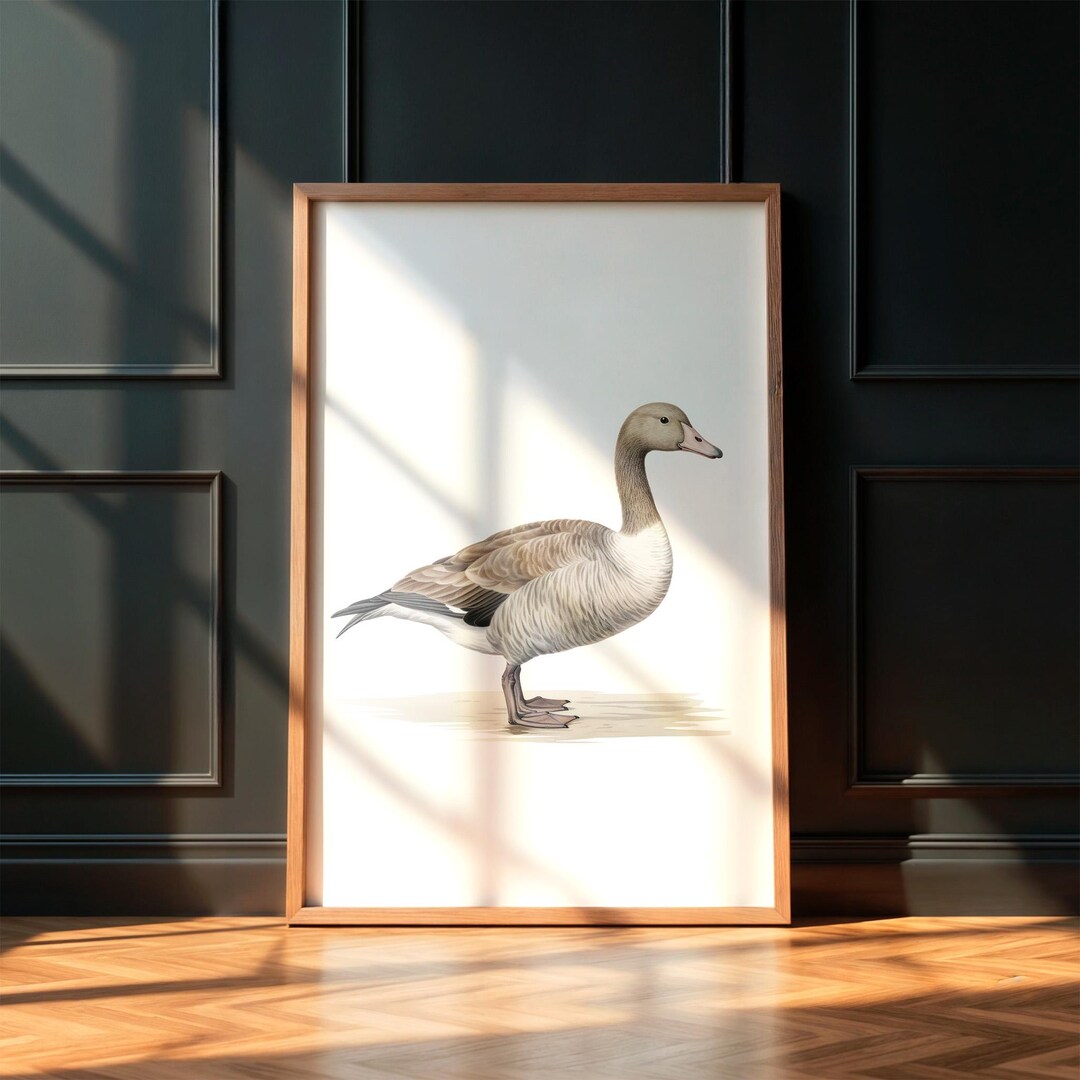 Whimsical Minimalist Duck Portrait Matte Vertical Poster Art Print ...
