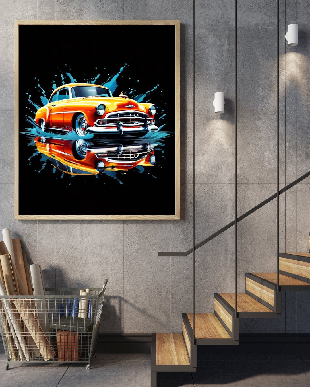 Vintage Cars Prints, Water Splash, Splash Color, Digital Print Art, - Etsy
