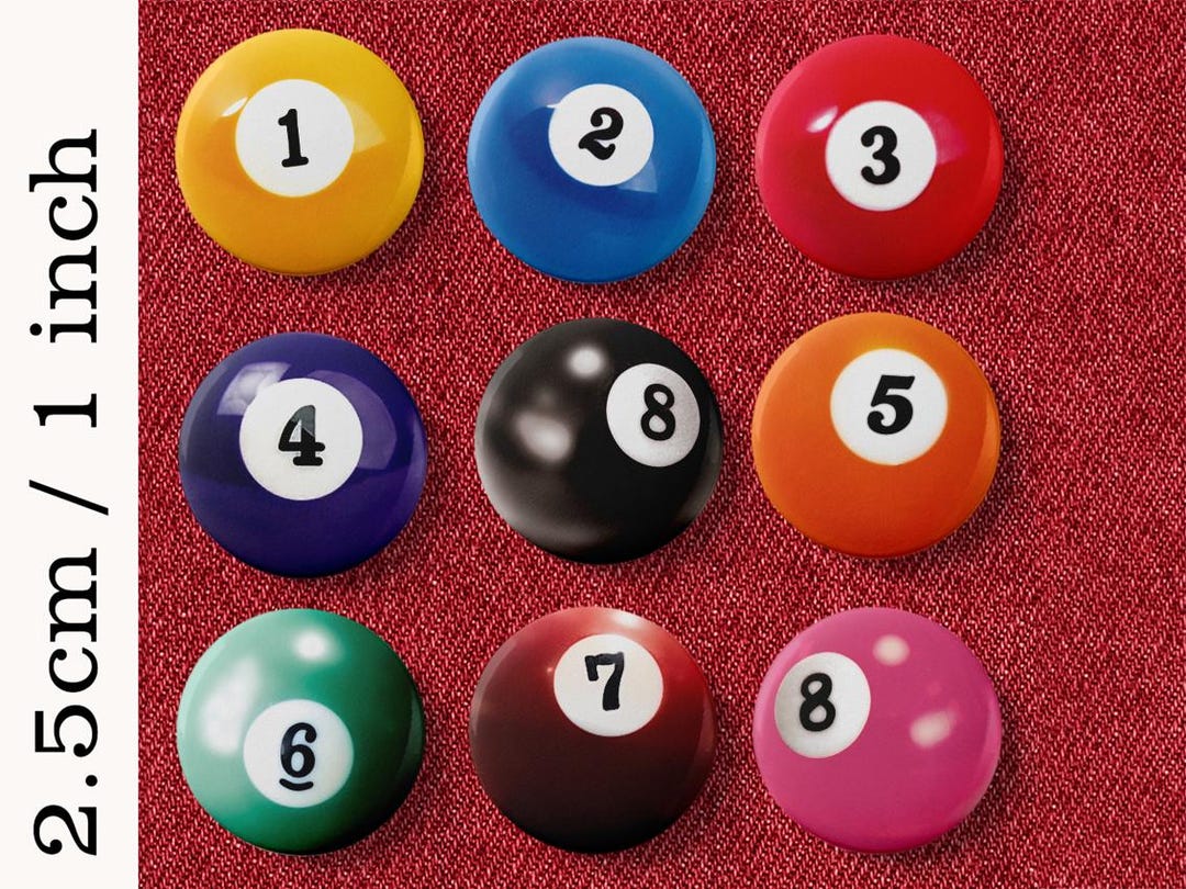 8 Ball Pool Badges Billiards Pin Button 25mm 1inch - Etsy