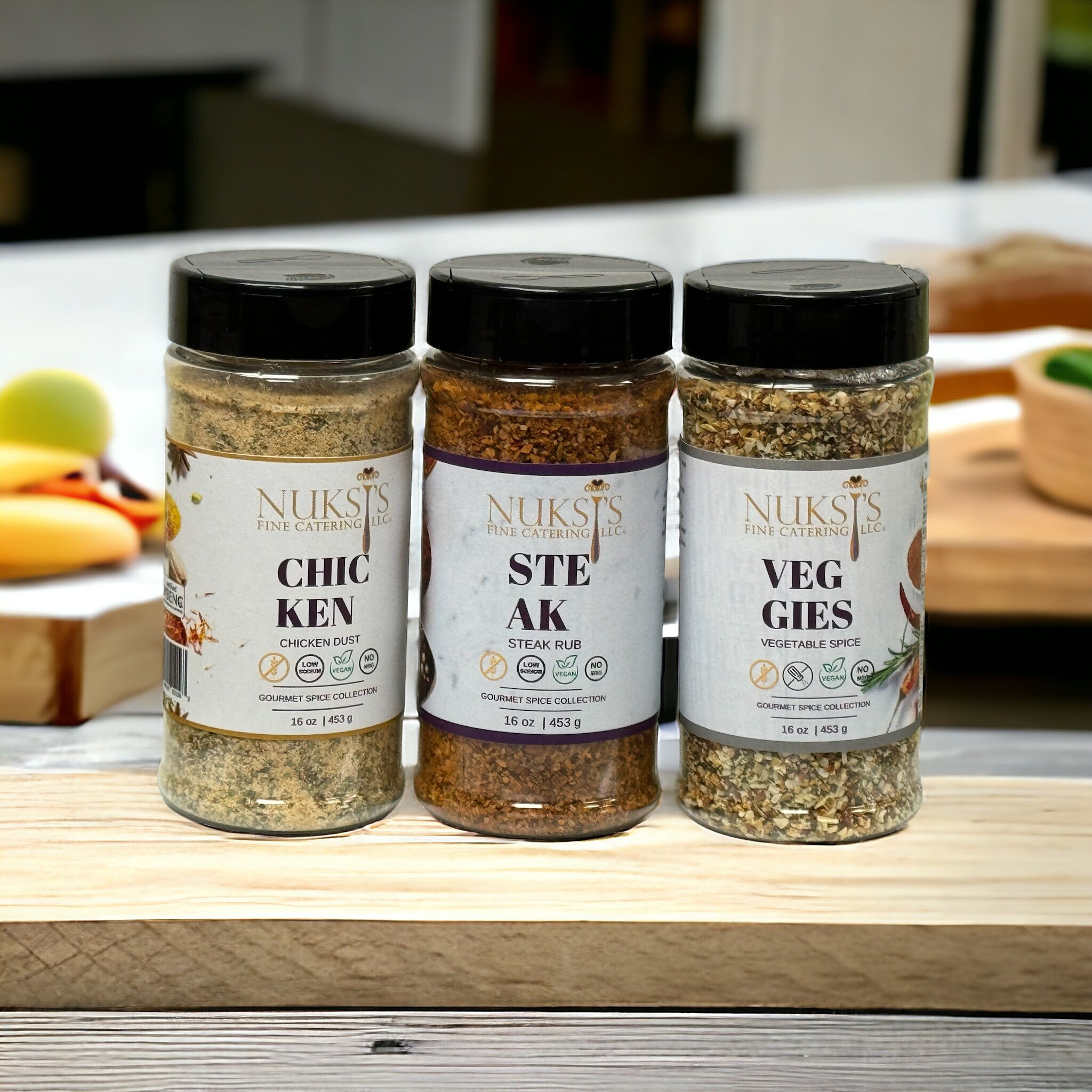 Spice Box Nuksy's Gourmet Spice Gift Set of 3 Chicken Dust, Steak Rub ...