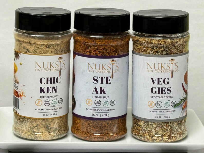 Spice Box Nuksy's Gourmet Spice Gift Set of 3 Chicken Dust, Steak Rub ...