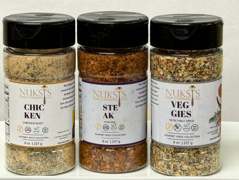 Spice Box Nuksy's Gourmet Spice Gift Set of 3 Chicken Dust, Steak Rub ...
